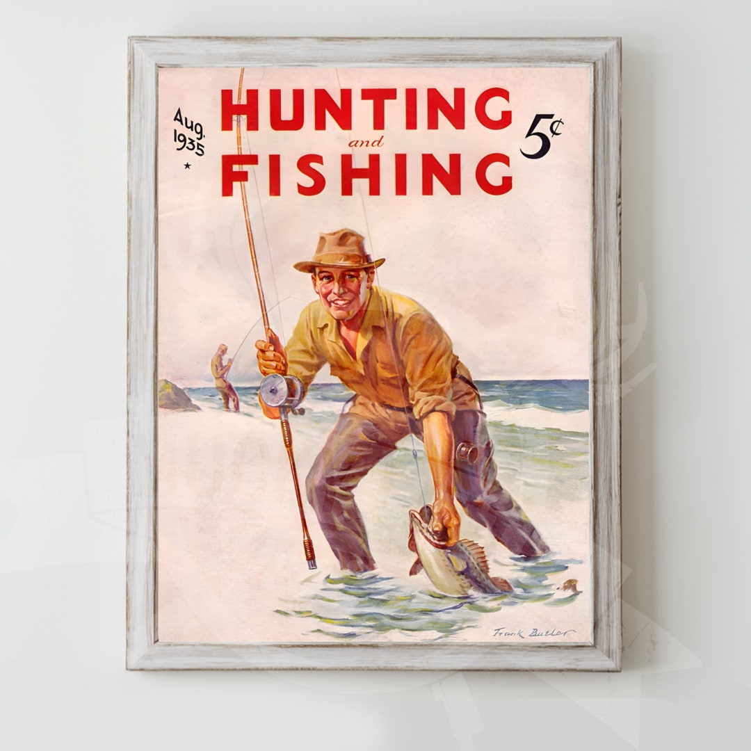 Vintage Fishing Print | Vintage Fishing Poster | Fishing Wall Art ...