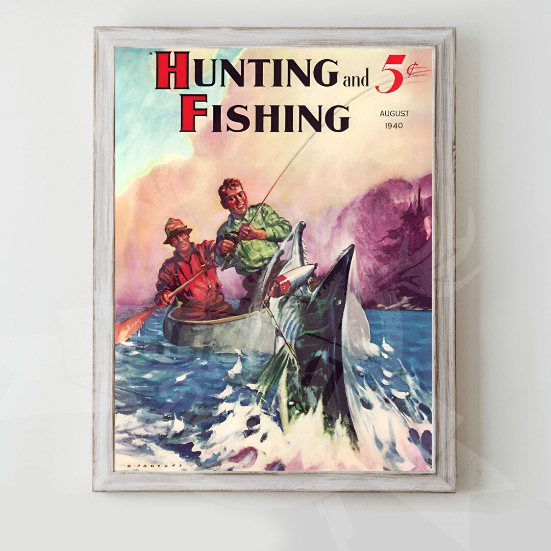 Vintage Fishing Print | Vintage Fishing Poster | Fishing Wall Art ...