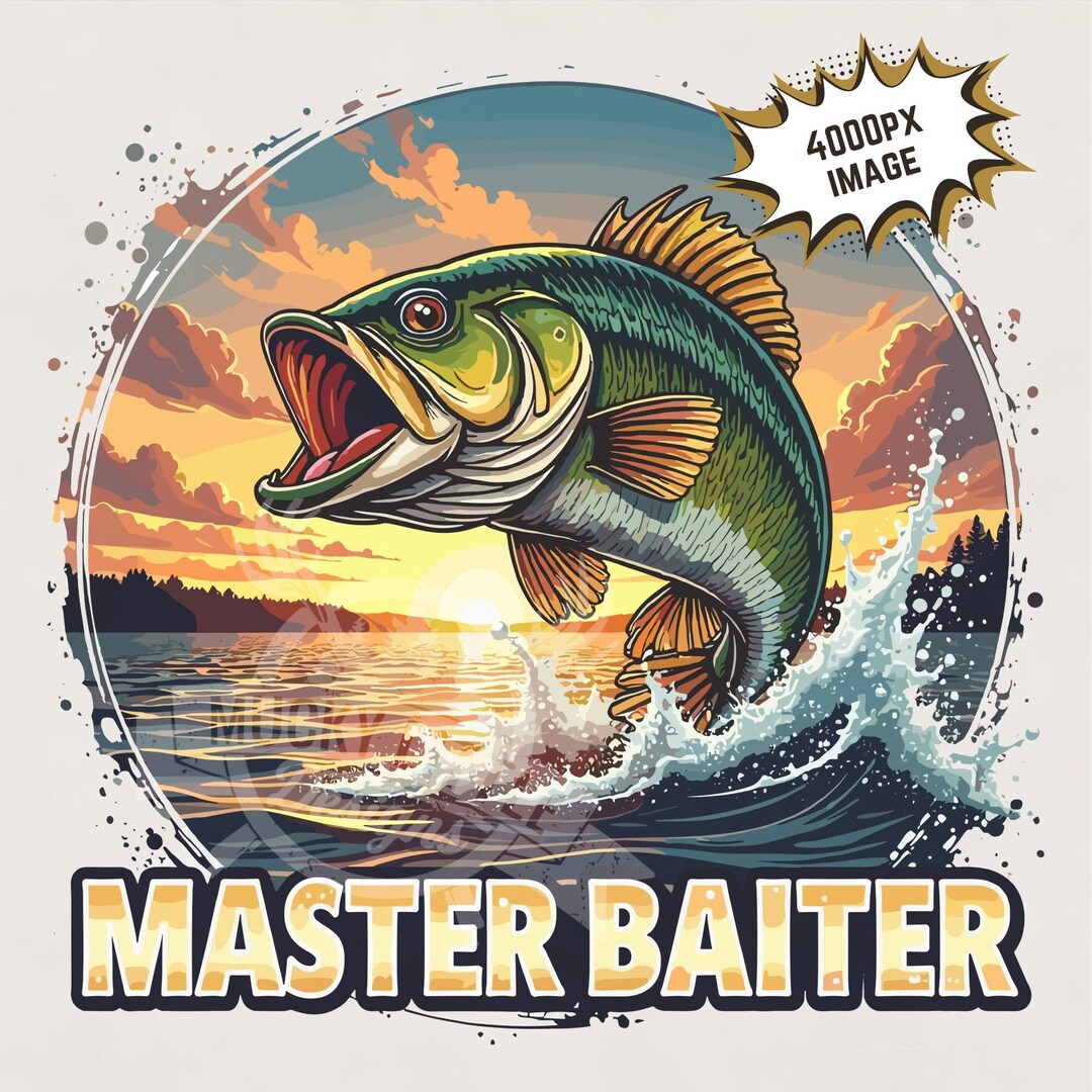Master Baiter Png | Bass Fishing Png Fishing Sublimation Design Digital ...