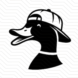 Duck Hunting SVG: Duck Silhouette With Backwards Cap (digital Download ...