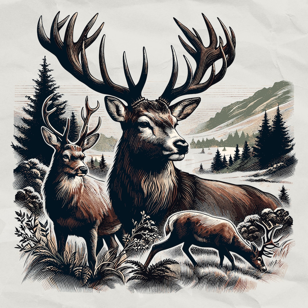 Deer in Forest Png Deer Hunting Sublimation Design Transparent ...