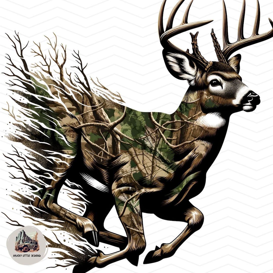 Camo Deer Hunting PNG: Whitetail Sublimation Design (digital Download ...