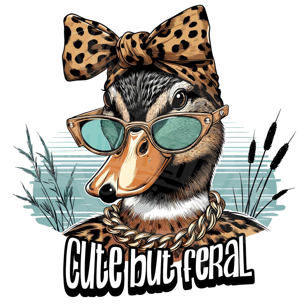 Funny Duck Messy Bun PNG | Feral Animal Design (digital Download) - Etsy