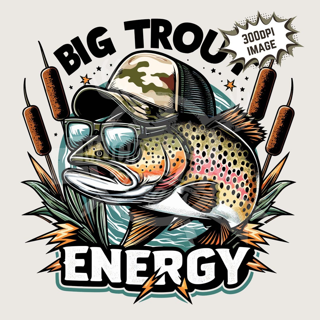 Funny Trout Angler PNG: Big Trout Energy Design (digital Download) - Etsy