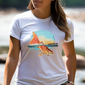 Redfish Sublimation Design: Fishing Lake Scene Clipart (PNG, SVG) - Etsy