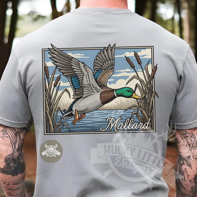 Flying Mallard Duck PNG: Duck Hunting Sublimation Print (digital ...
