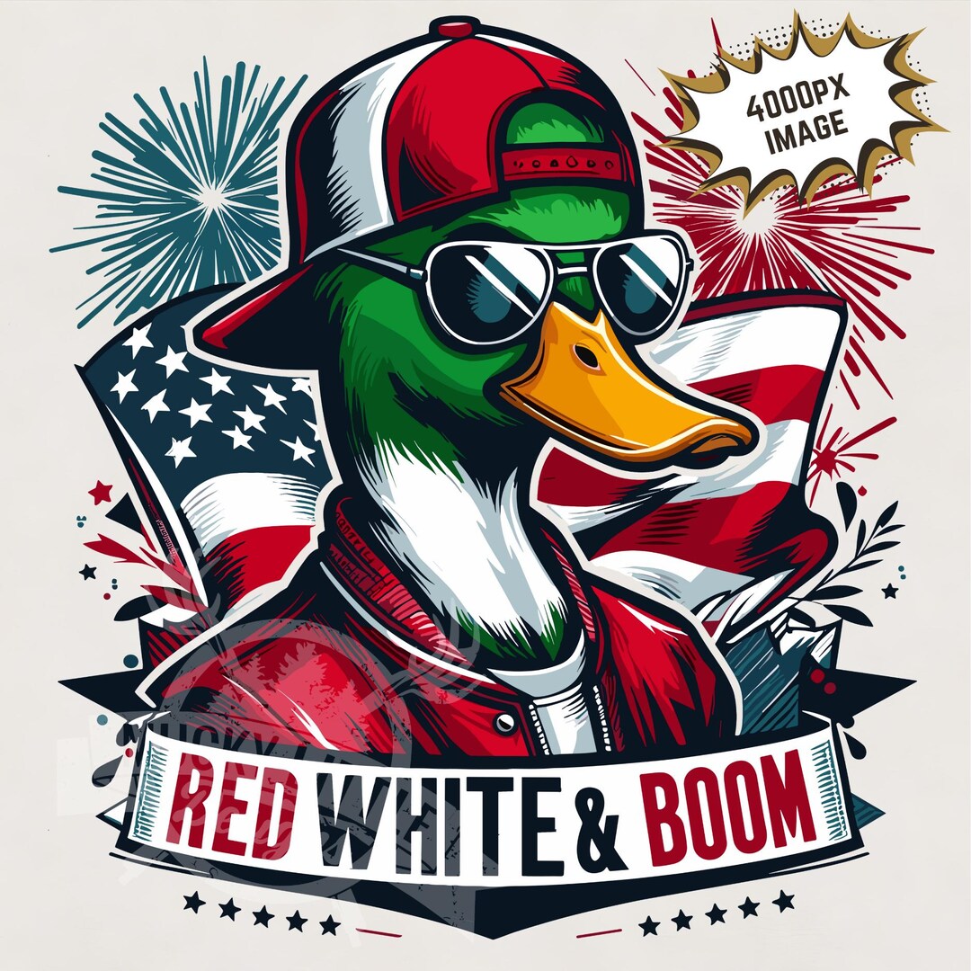 Boys 4th July Png | Red White & Boom Duck Png | Mallard Duck Day ...
