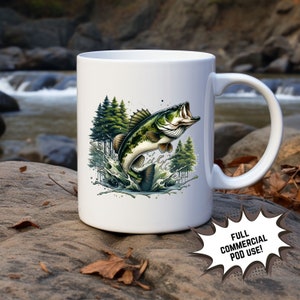 Lake Jumping Camo Bass Fish Png | Bass Fishing Sublimation Design Camo ...