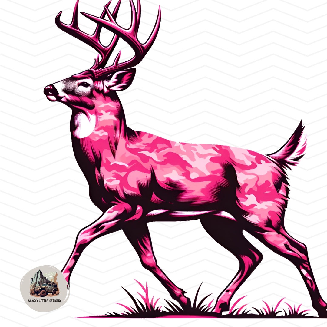 Pink Camo Buck Png Lady Hunting Png Camo Deer Hunting Sublimation ...