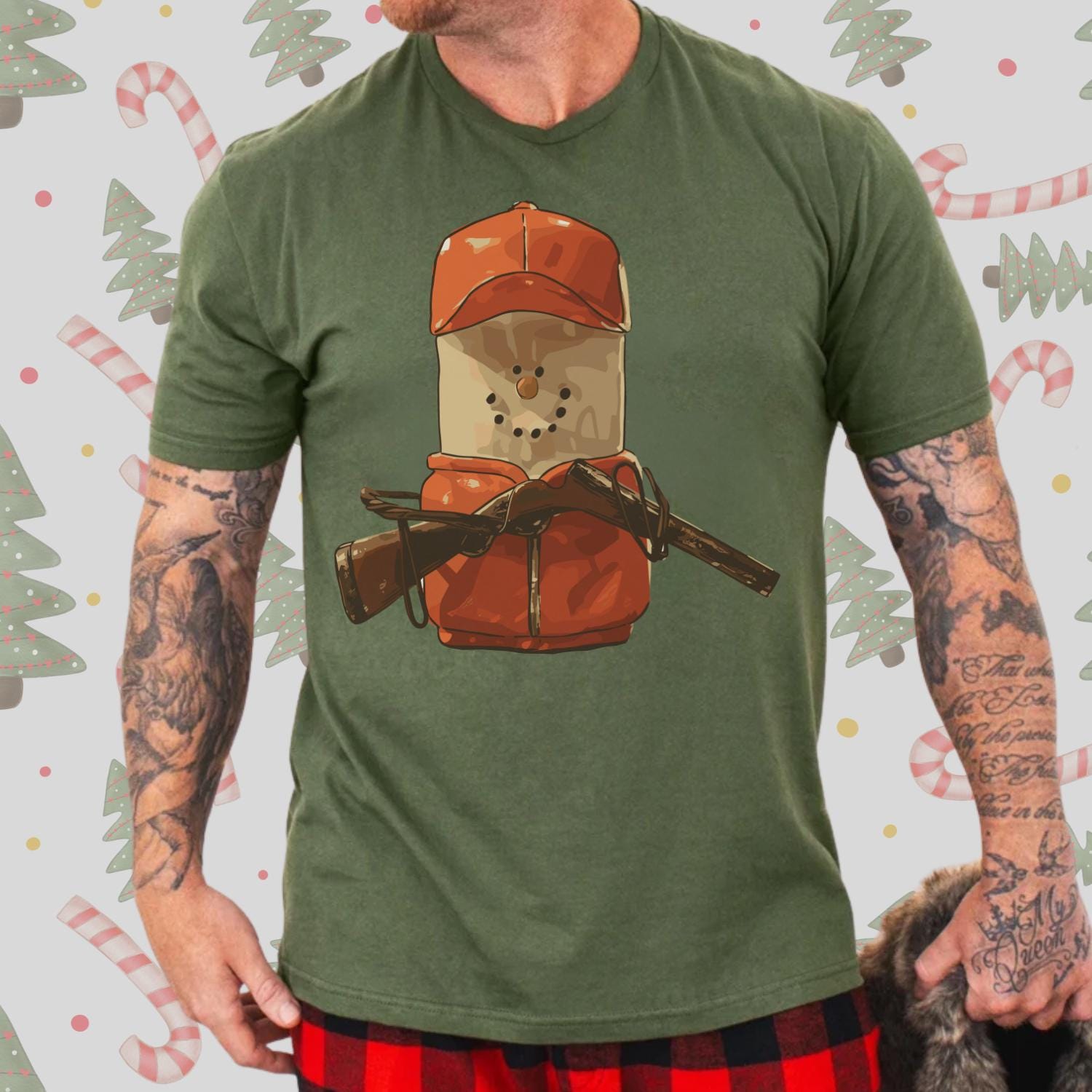 Snowman Hunter PNG: Boys Hunting Christmas Sublimation Design (digital ...