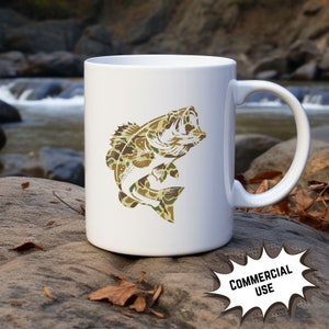 Camo Bass Png | Bass Fishing Sublimation Design | Old School Camo ...