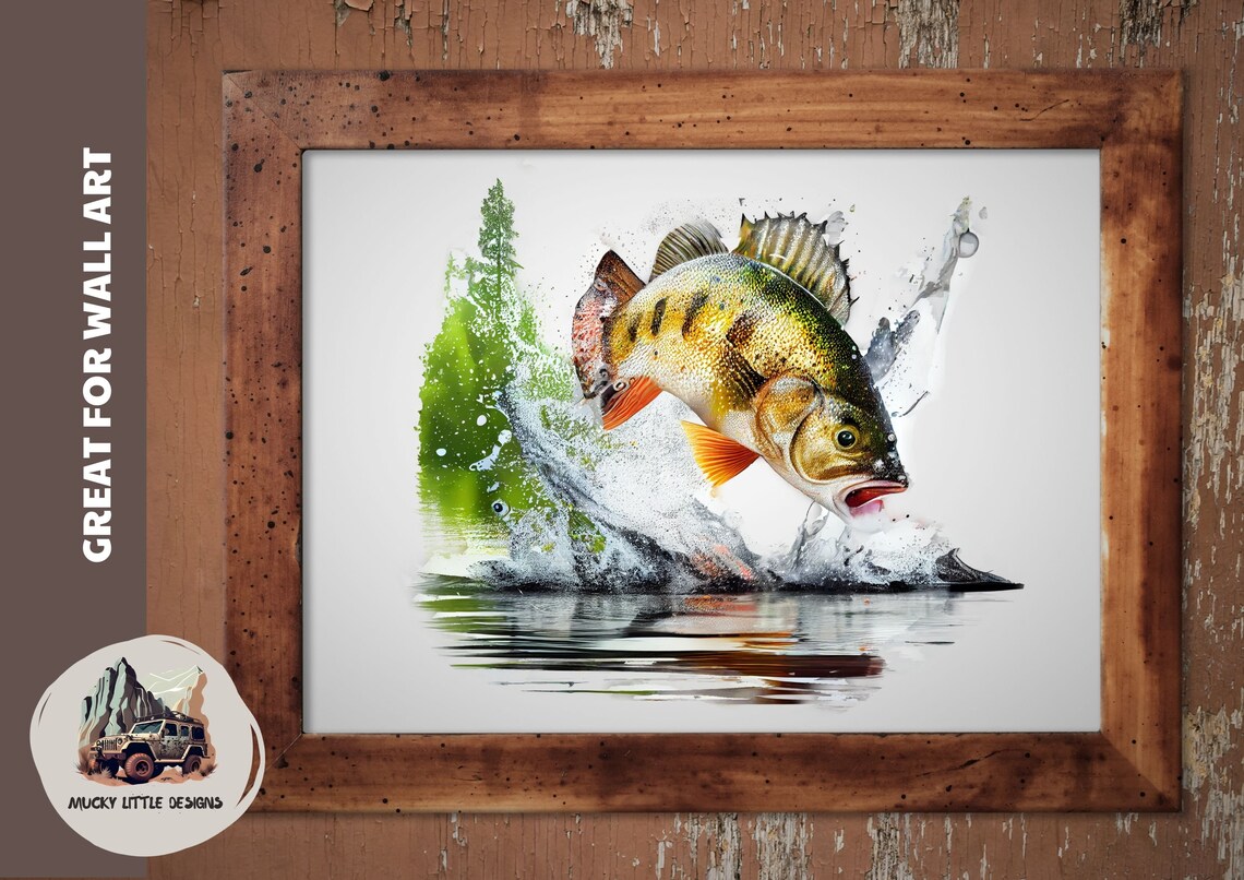 Fishing Png Jumping PERCH Fish Png Sublimation Design - Etsy