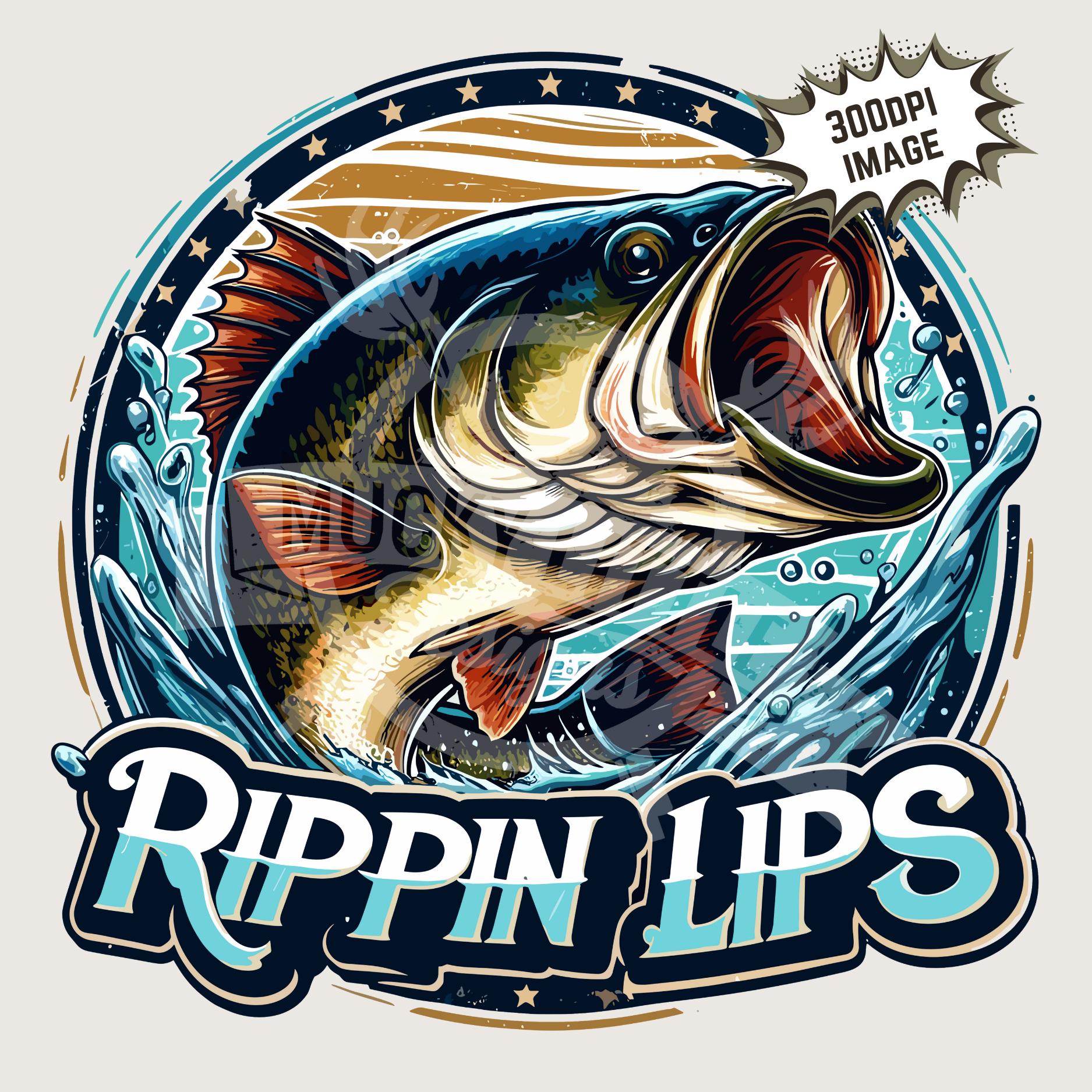 Bass Fishing 'ripping Lips' PNG: Funny Fishing Sublimation (digital ...