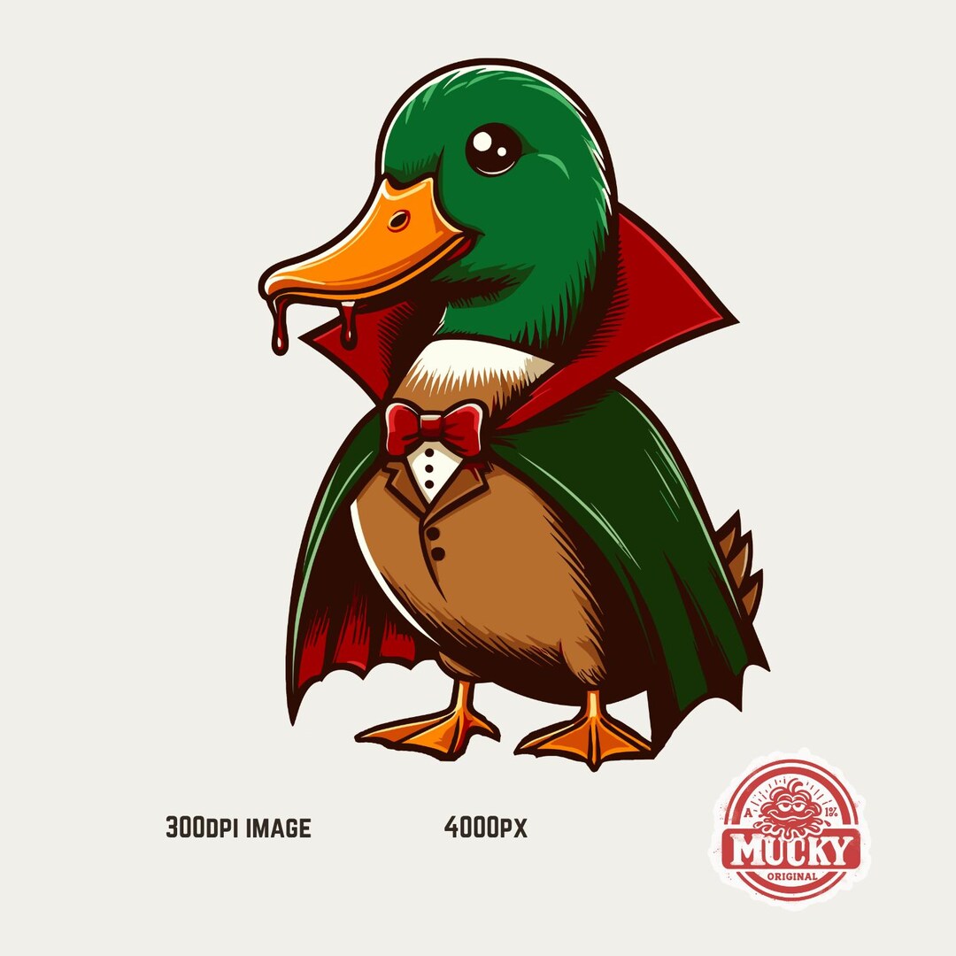 Vampire Duck Halloween PNG: Funny Sublimation Design (digital Download ...