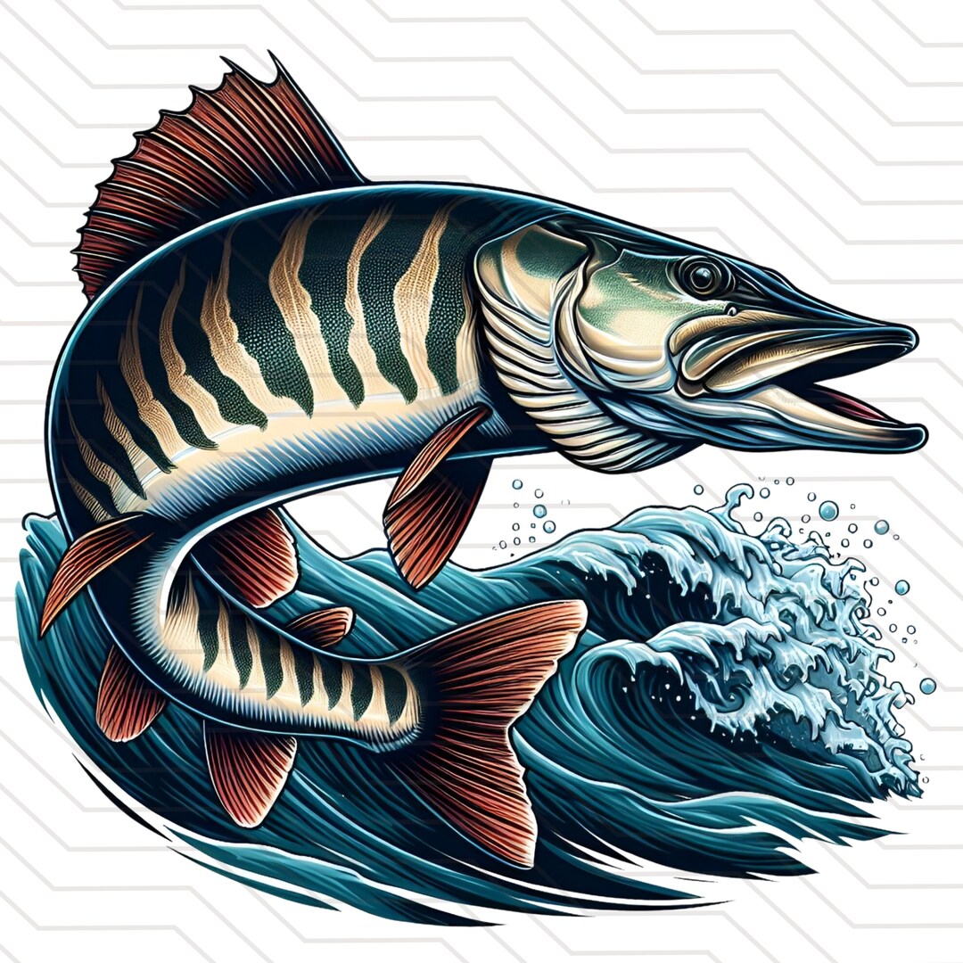 Muskie Fishing Sublimation Designs for Shirts Muskellunge Transparent ...