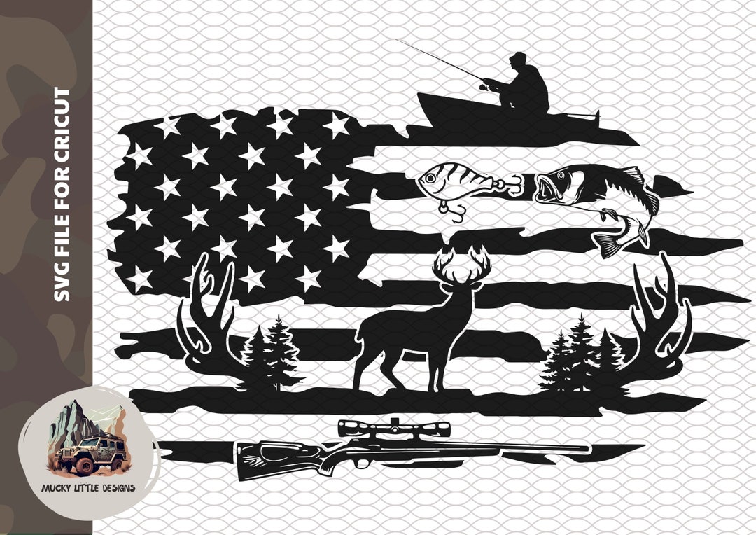 Fishing and Hunting Svg Fishing & Hunting American Flag Svg Fishing Svg ...