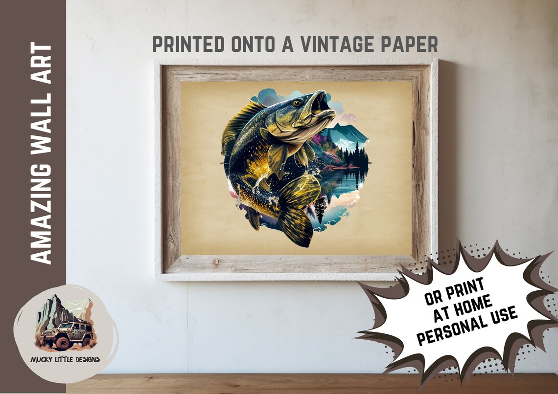 Walleye Fishing Png Jumping Walleye Sublimation Design - Etsy