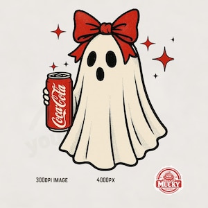 Funny Ghost With Coke PNG: Camo Halloween Sublimation Design (digital ...