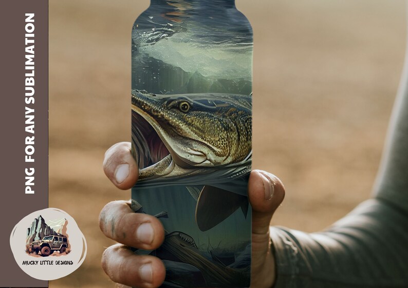Pike Fishing Sublimation Tumbler Design Download PNG Straight - Etsy