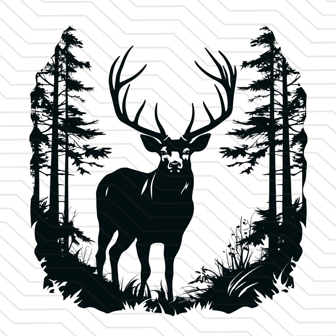 Deer Tree Svg, Deer Forest Svg, Deer Svg Cricut, Whitetail Deer SVG ...