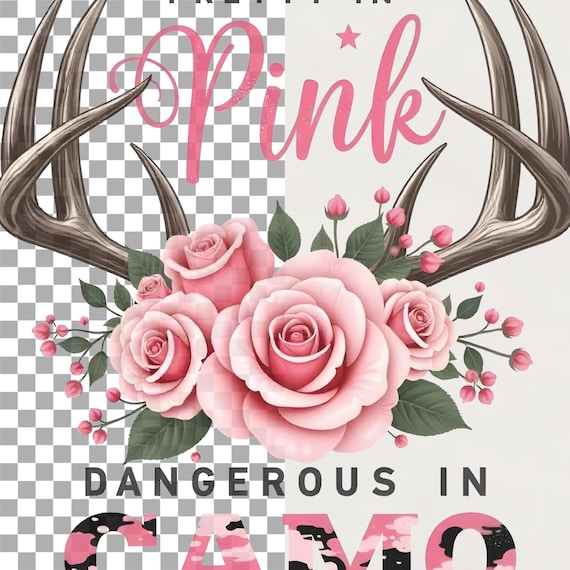 Pink Deer Hunting Clip Art Pink Deer Antler Vector Clipart. Ditzy