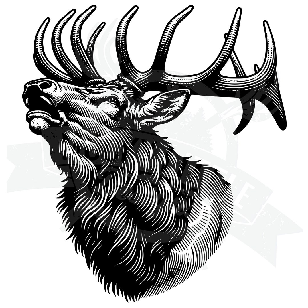 Bugling Bull Elk Head SVG: Hunting Laser Cut File (digital Download) - Etsy
