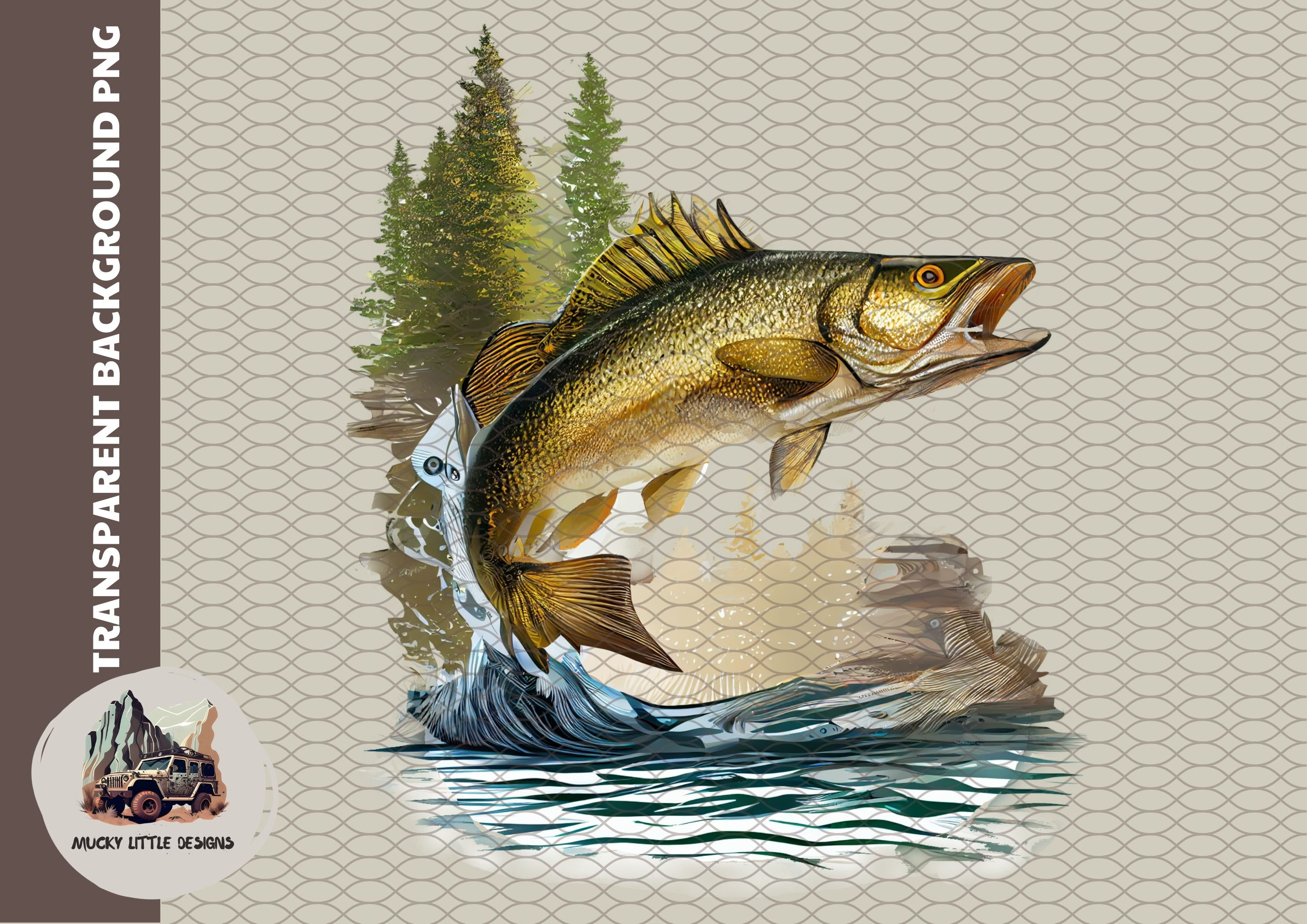 Fishing Png Jumping Walleyes Fish Png Sublimation Design - Etsy