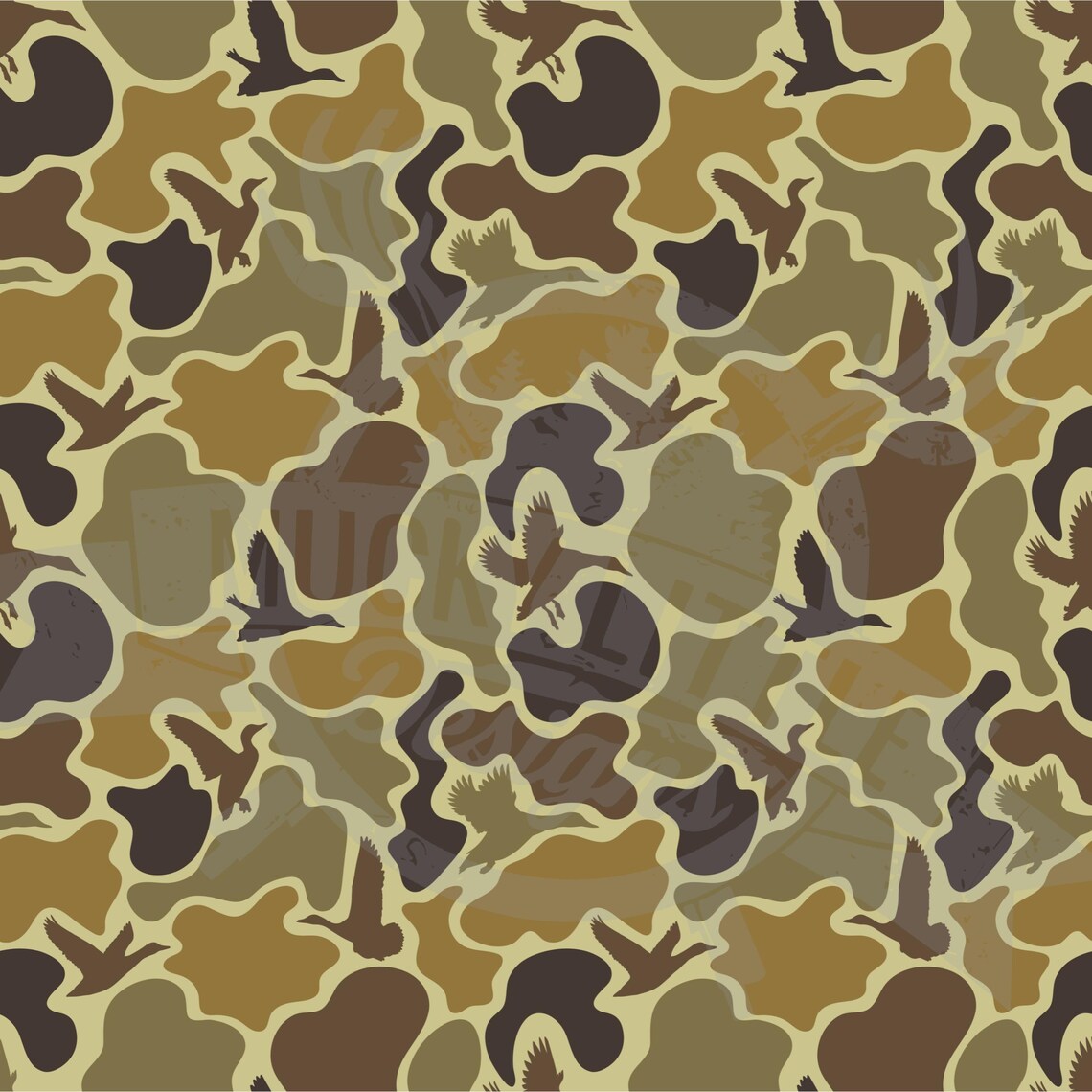 Duck Camo Seamless Pattern: Old School Hunting Design (PNG Digital Download) - Etsy