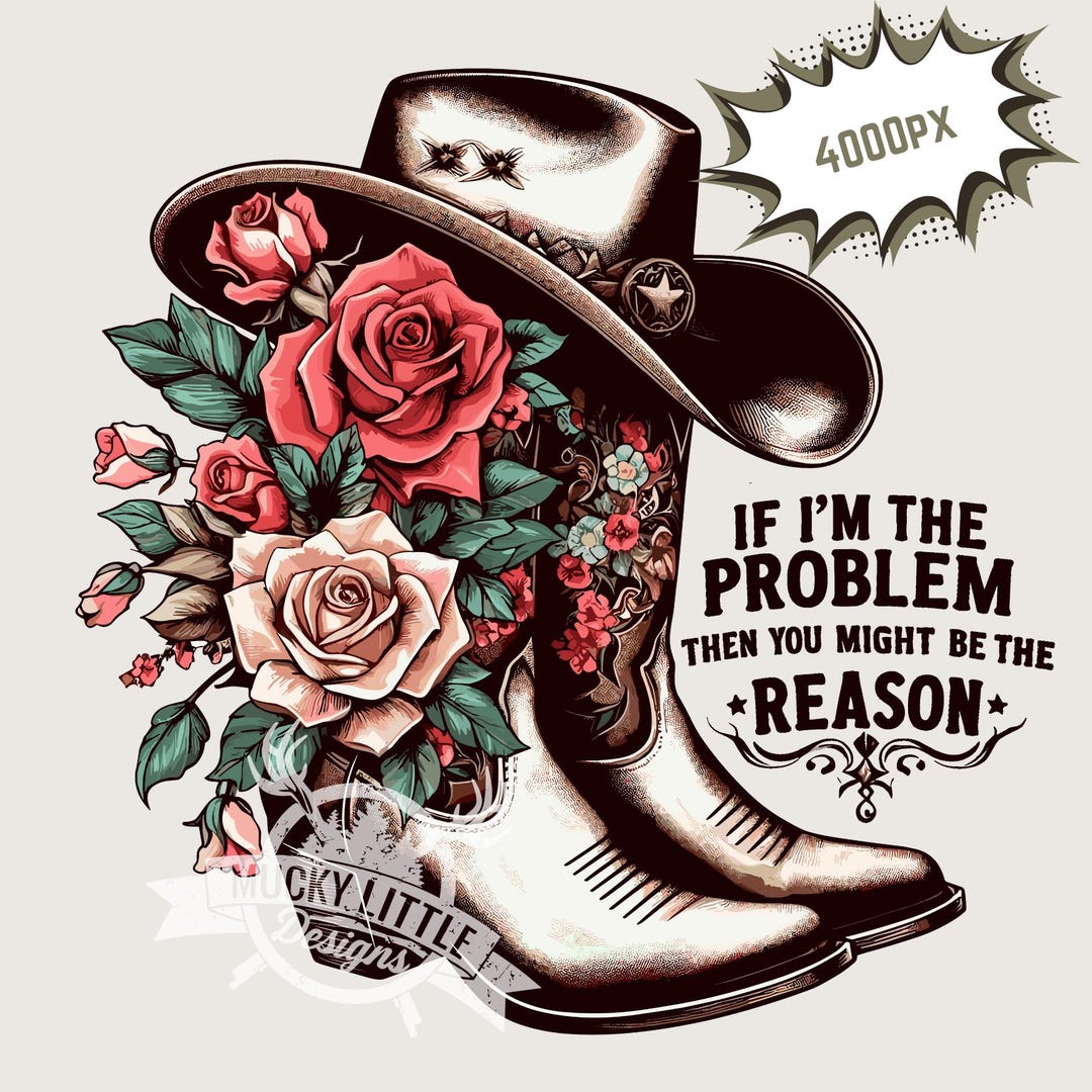 Cowboy Boots, If I'm the Problem Then You Might Be the Reason PNG ...