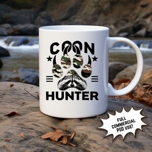 Raccoon Hunter PNG Digital Download Hunting Dog Sublimation PNG Raccoon ...