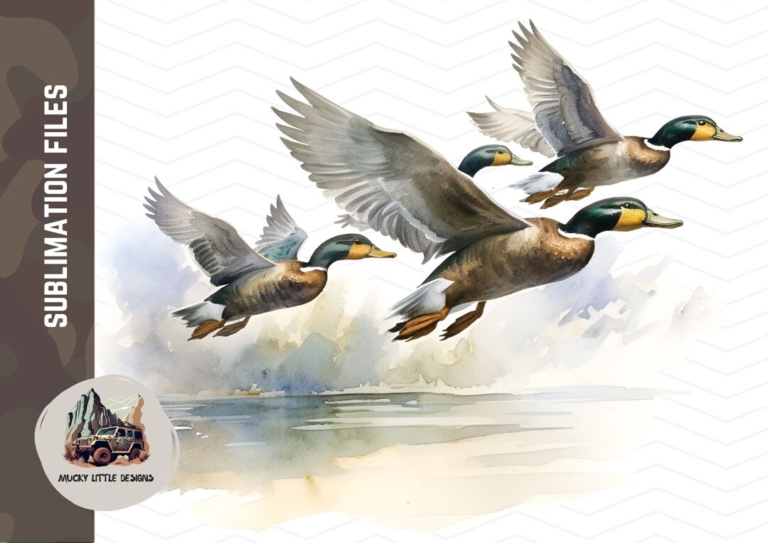 Flying Mallards Ducks Sublimation Duck Hunt Png Ducks in Lake Hunting ...