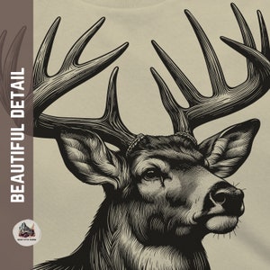 Detailed Deer Head SVG: Whitetail Buck Hunting Design (digital Download ...