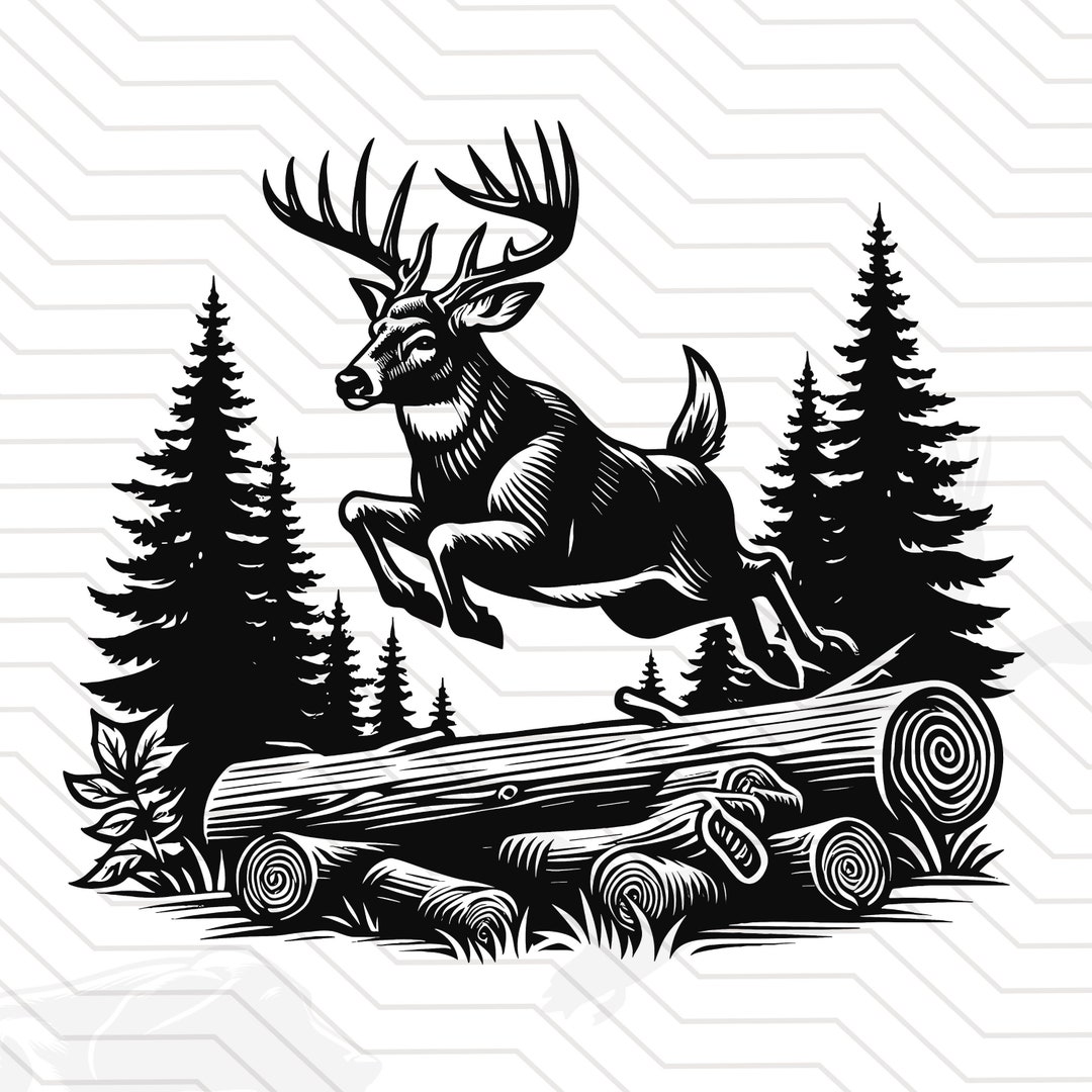 Jumping Deer Svg, Whitetail Deer SVG, Big Buck Digital Download, Deer Hunting, Hunting SVG ...