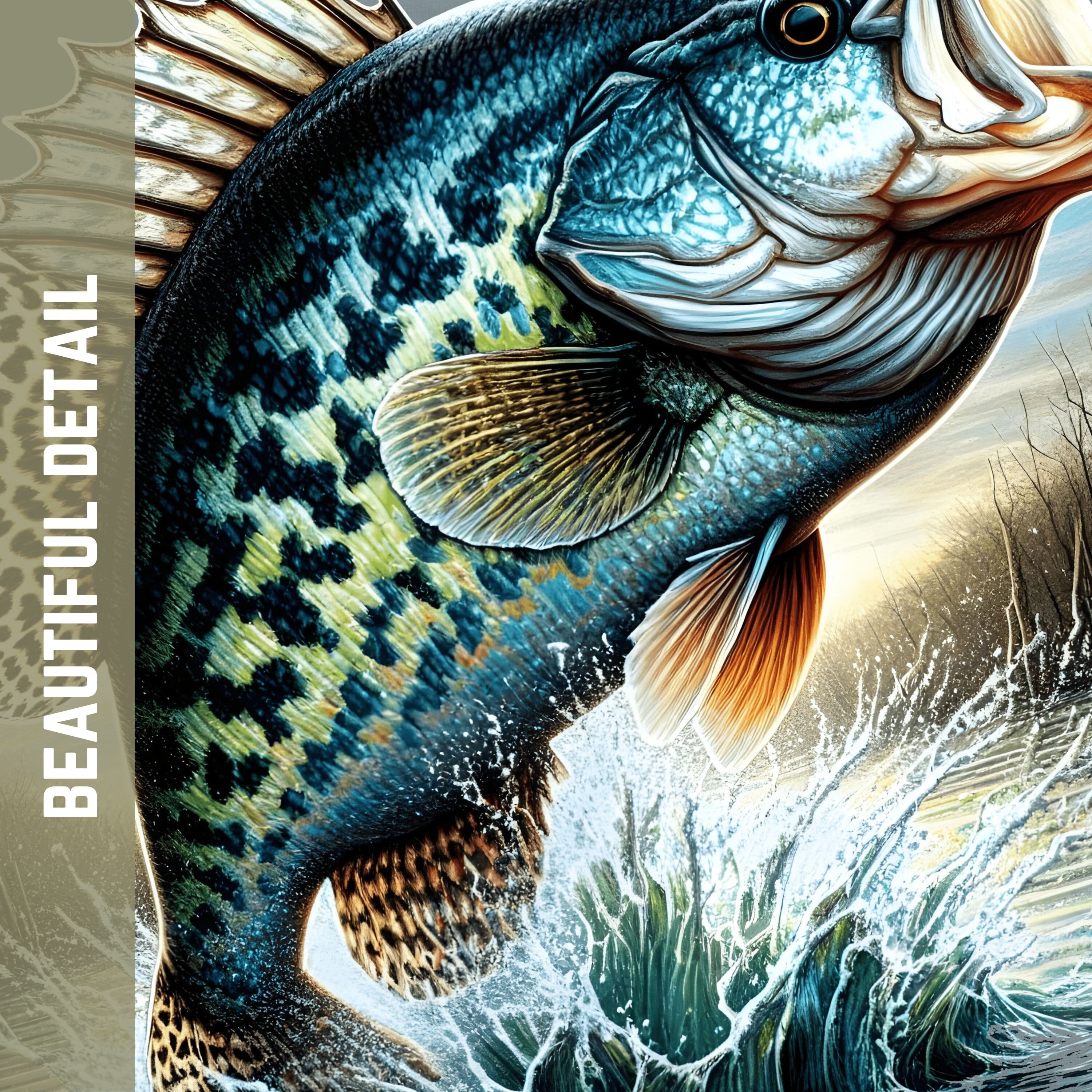 Crappie Fishing Jump PNG: Fisherman Tumbler Sublimation Design (digital ...