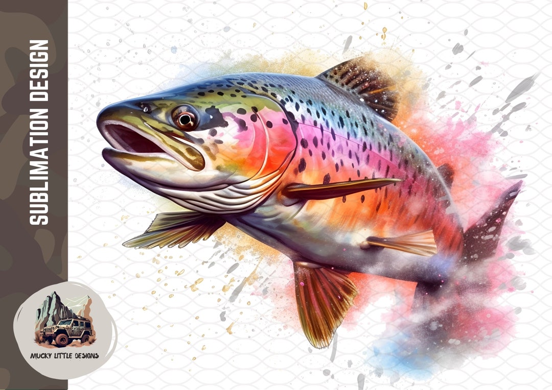 Rainbow Trout Fishing Sublimation Designs for Shirt Rainbow Trout Png ...