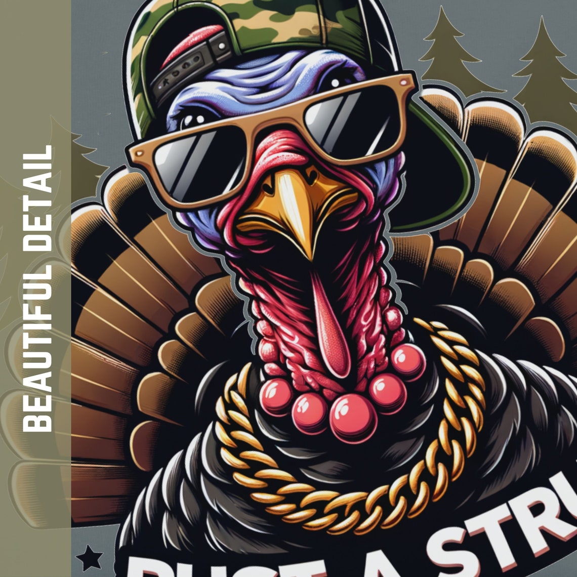Bust a Strut Turkey Hunting PNG: Funny Shirt Design (digital Download ...