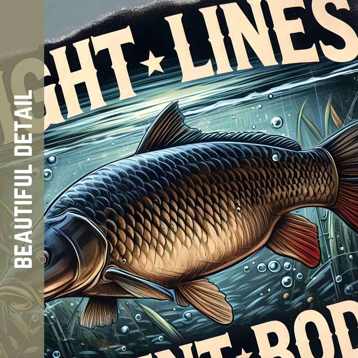 Carp Fishing PNG: Tight Lines & Bent Rods Sublimation Design (digital ...