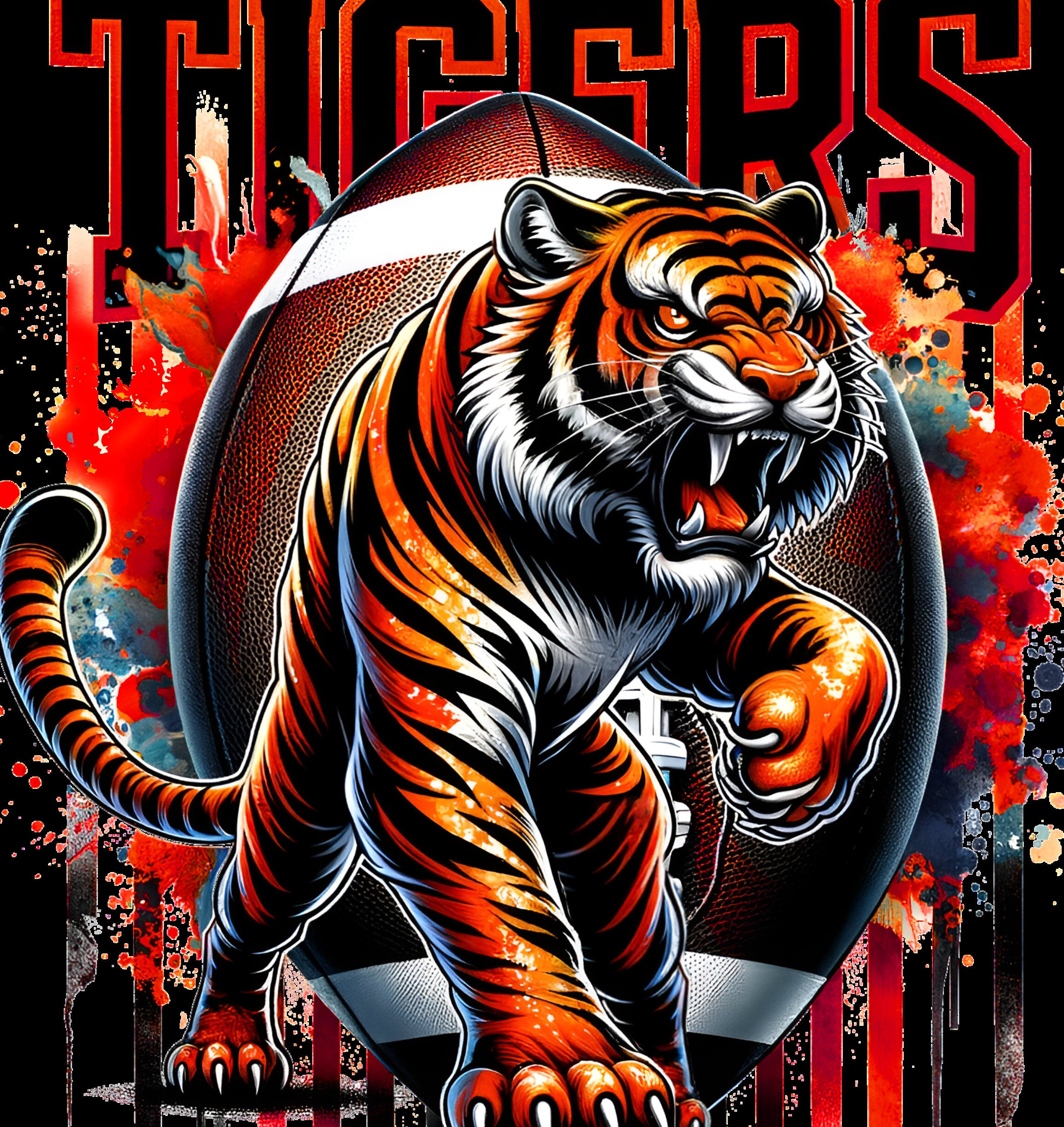 Tiger Football Logo Red
