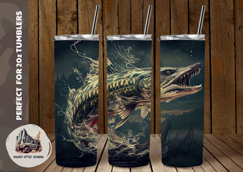 Muskie Fishing Sublimation Tumbler Design Download PNG - Etsy