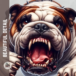 Watercolor Scary Bulldog Mascot Logo (PNG Digital Download) - Etsy