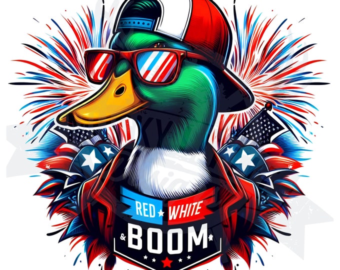 4th July Mallard Duck Png Red White & Boom Duck Png Boys Independence ...