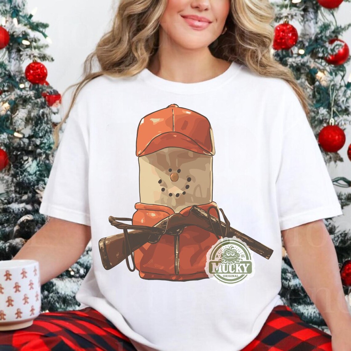 Snowman Hunter PNG: Boys Hunting Christmas Sublimation Design (digital ...
