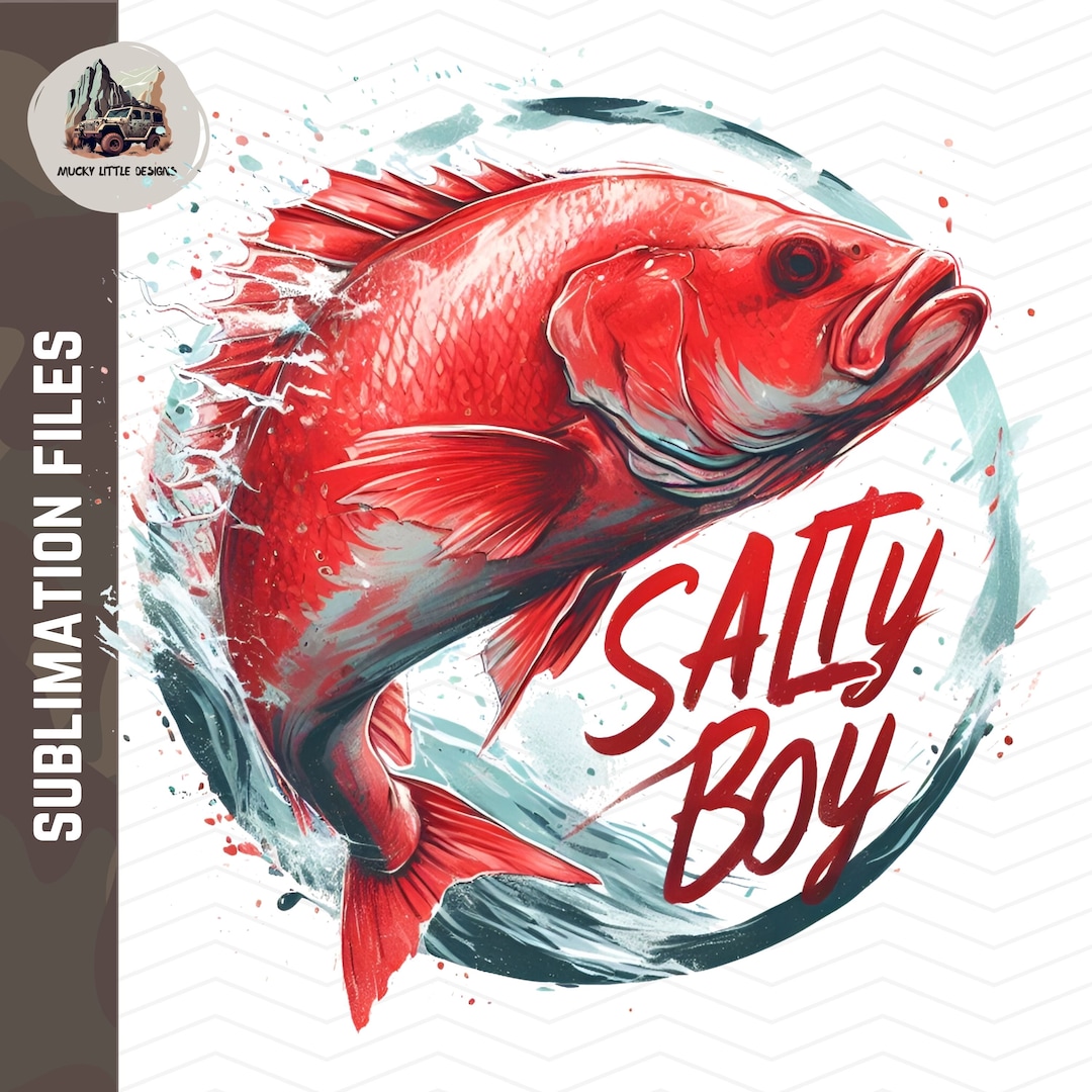 Salty Boy PNG Red Snapper Png Red Fish Png Sublimation Design ...