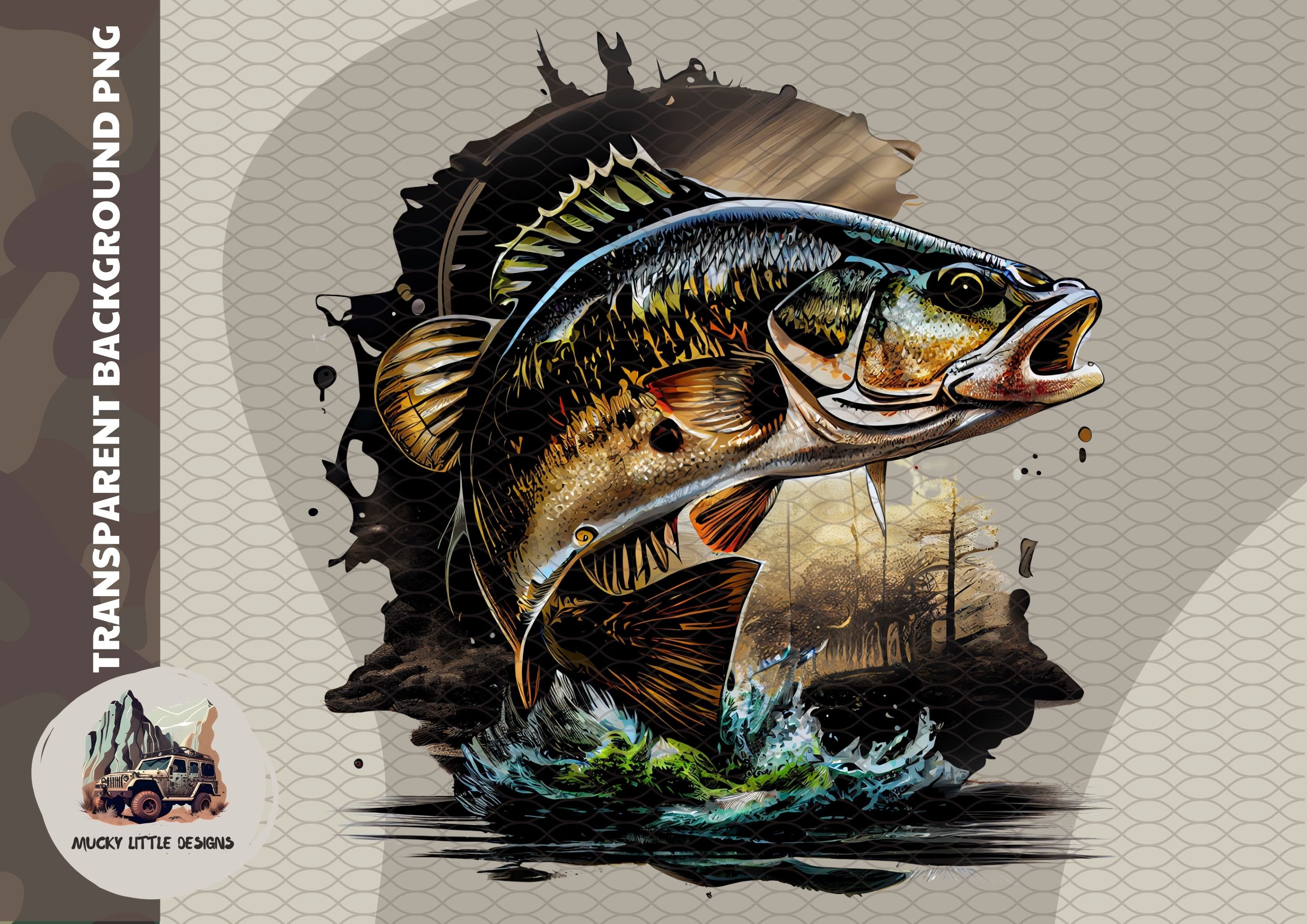 Bass Fish Png Bass Fishing Png Jumping Bass Sublimation Design - Etsy