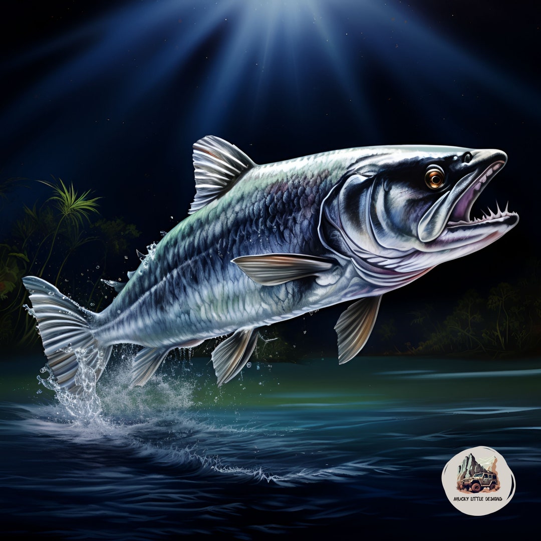 Silver King Tarpon Fishing Tumbler Wrap Sea Fishing Sublimation Fishing ...