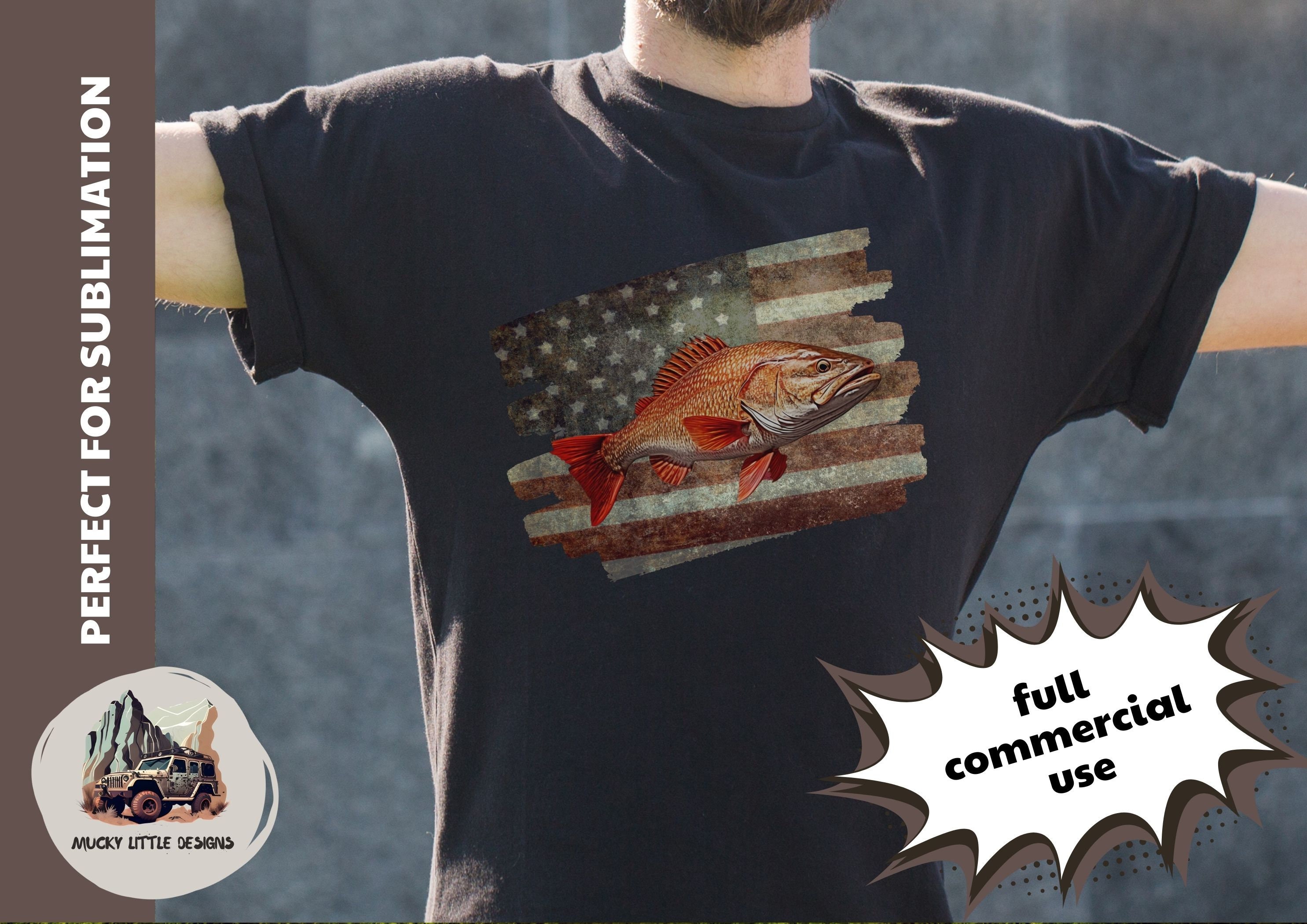 Redfish Sublimation Design Redfish Png Redfish Print Files - Etsy