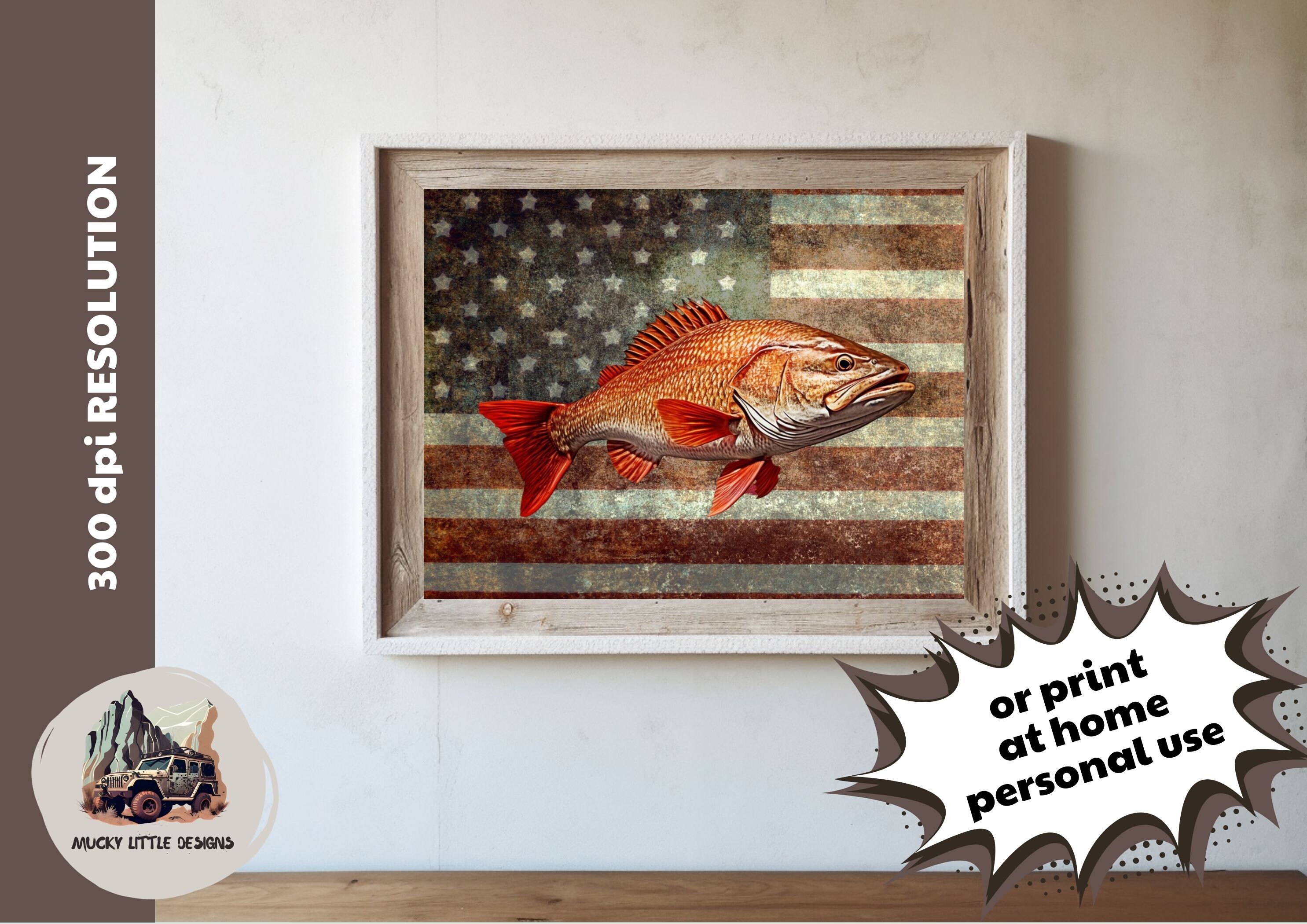 Redfish Sublimation Design Redfish Png Redfish Print Files - Etsy