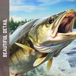 Walleye Fishing Tumbler Wrap | Walleye Tumbler Wrap Digital Instant ...