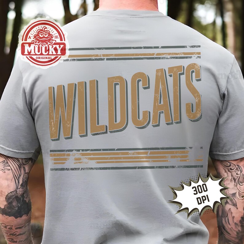 Retro Wildcats Logo PNG: T-shirt Sublimation Design (digital Download ...