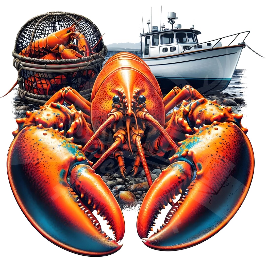 Lobster Boat Sublimation PNG: Fishing Art (digital Download) - Etsy